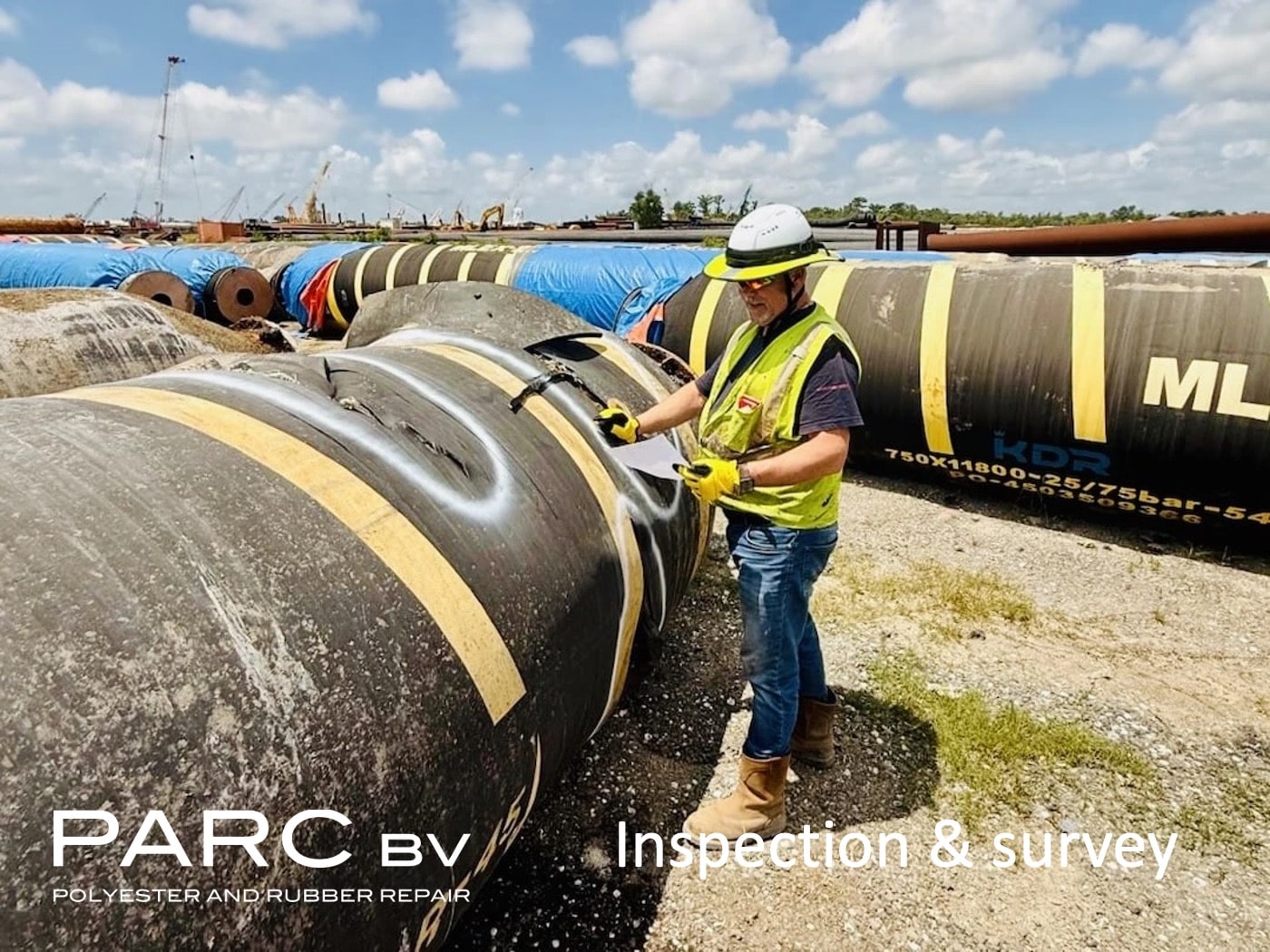 Inspection and survey of dredging equipment.